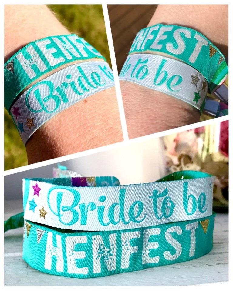 HENFEST Hen Do Party Wristbands (teal/green) Team Bride Hens ...
