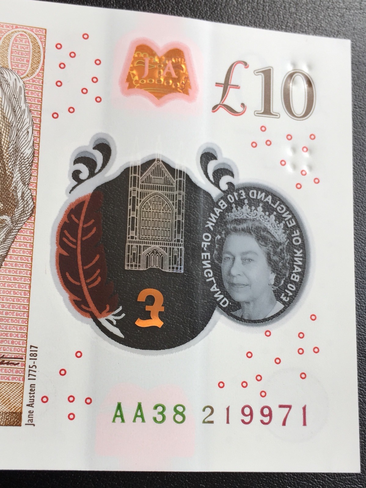 Collectible £10 GB Bank Note AA38 219971 In Good Condition 2017 First ...