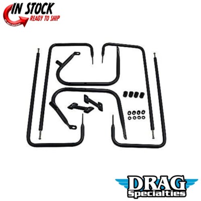 Drag Specialties 3501-1250 Black Saddlebag Guard/Side Rail Kit for 97 ...