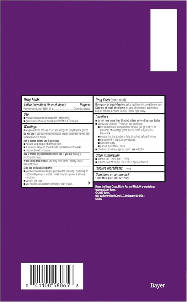 Gentle Constipation Relief Laxative Powder, Stool Softener with PEG ...