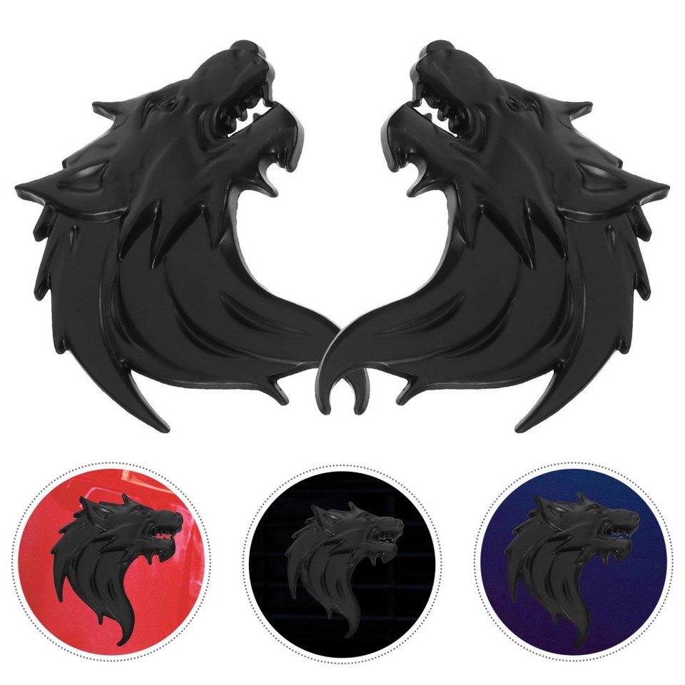 2 Pcs Car Body Decal Badges Adhesive Automotive Decals Wolf Sticker ...