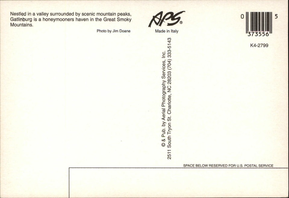 Gatlinburg Tennessee mountains city space tower fall foliage aerial ...