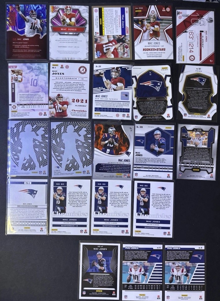Mac Jones New England Patriots 2021 Panini RC Rookie 19 Card Lot Wild ...