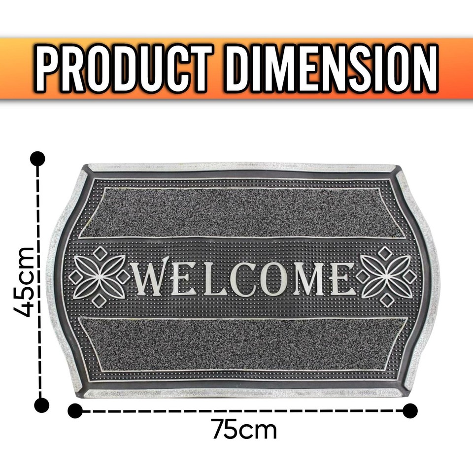 Rubber Welcome Doormat Outdoor Non-Slip Versatile Durable Entrance Mat ...