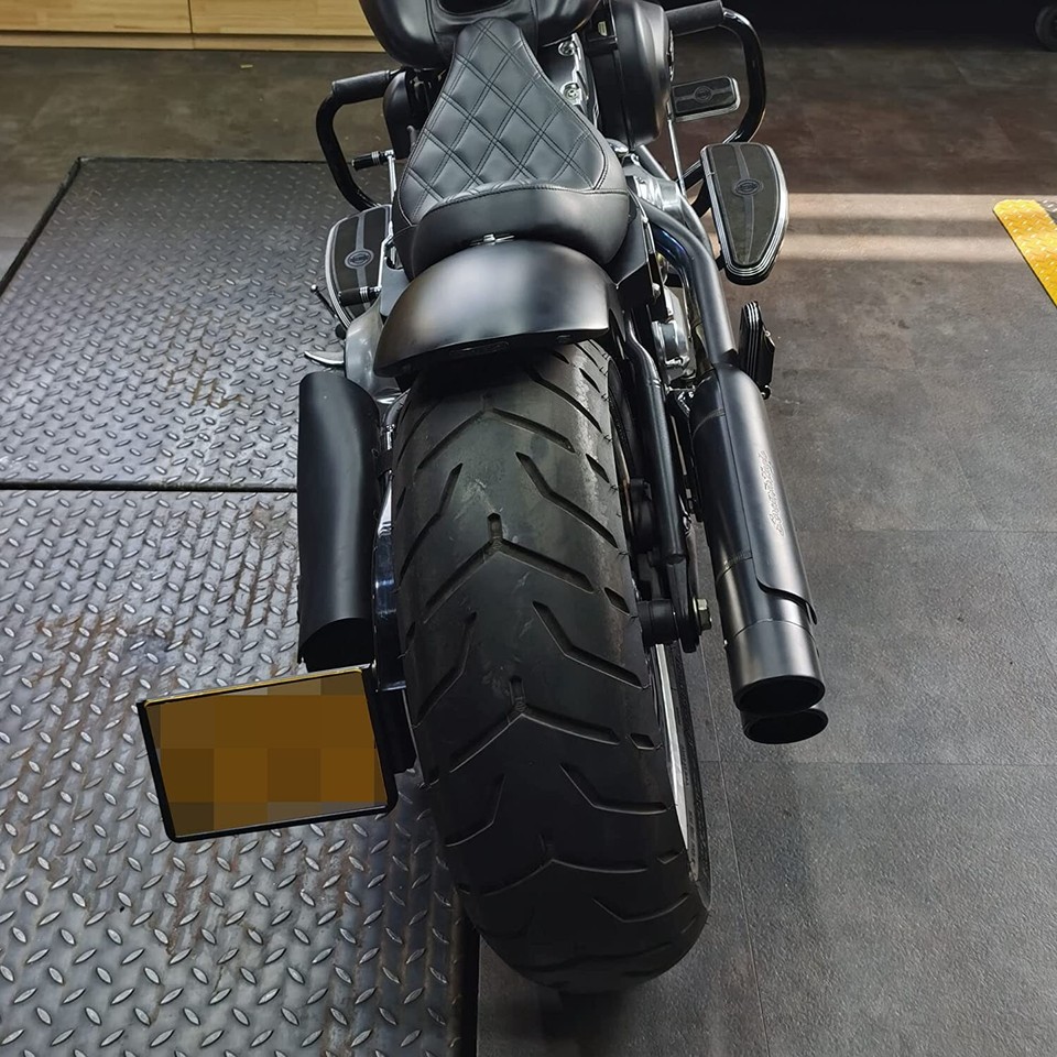 Custom Heavy Short Rear Fender With Lights Unpainted for Harley Fatboy ...