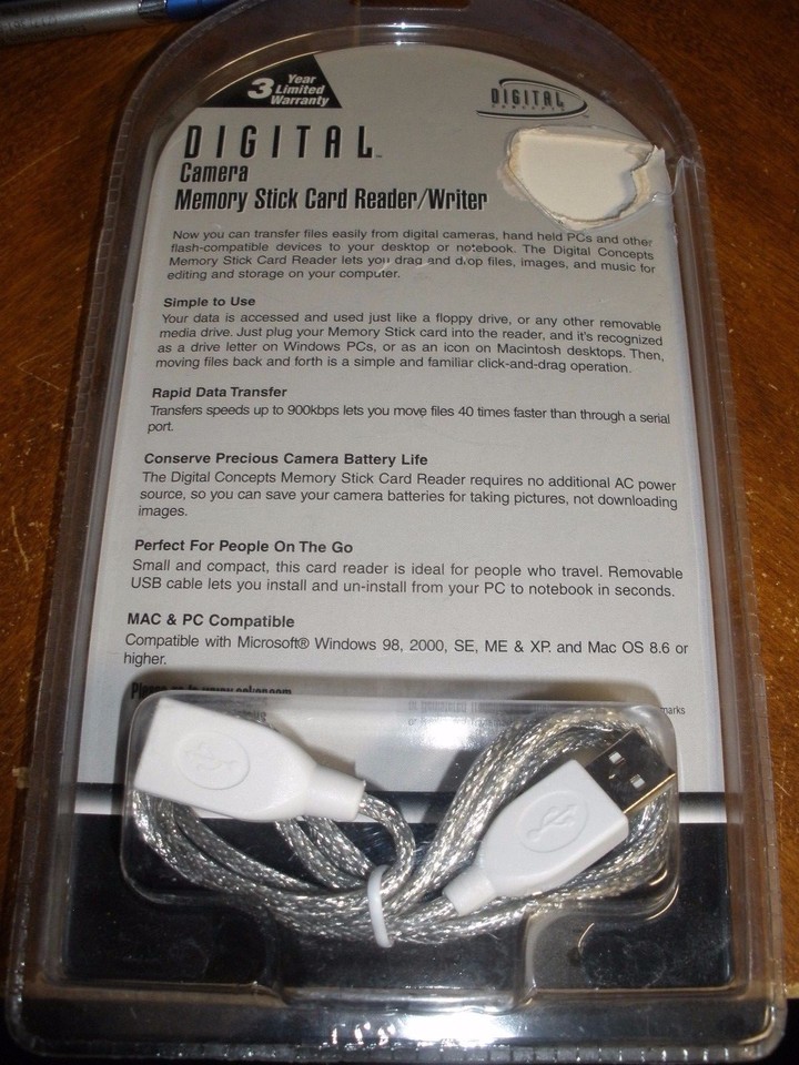 NEW Digital Concepts Camera Memory Stick Card Reader/Writer BR-30 (O19 ...