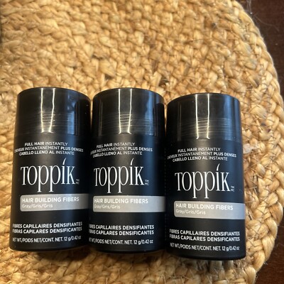 Toppik Hair Building Fibers, 12g Fill In F Hair Instantly Thicker Gray ...