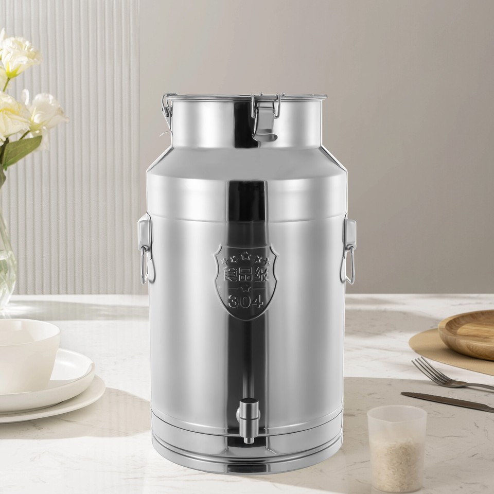 28L/35L Stainless Steel Milk Can Wine Pail Bucket Jug Oil Storage Tank ...