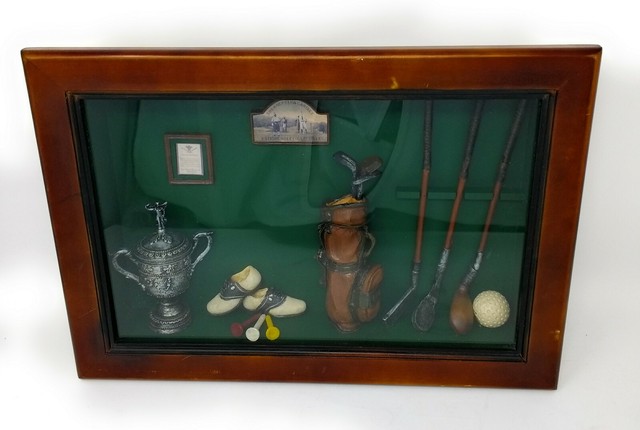 Golf Theme Hanging 3D Shadow Box "The Golf Club Cabinet" 16x11 Antique ...