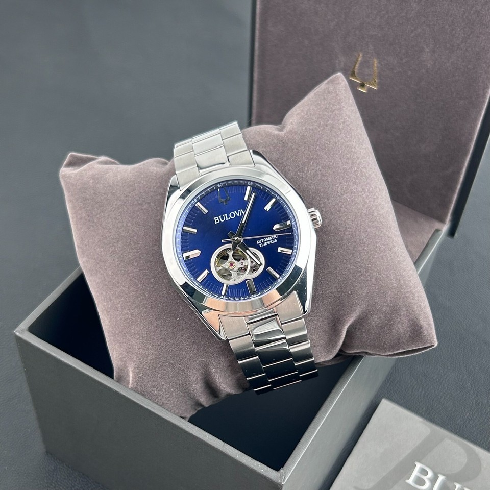 Bulova Surveyor 96A275 Blue Dial Men's classic Automatic Chronograph ...