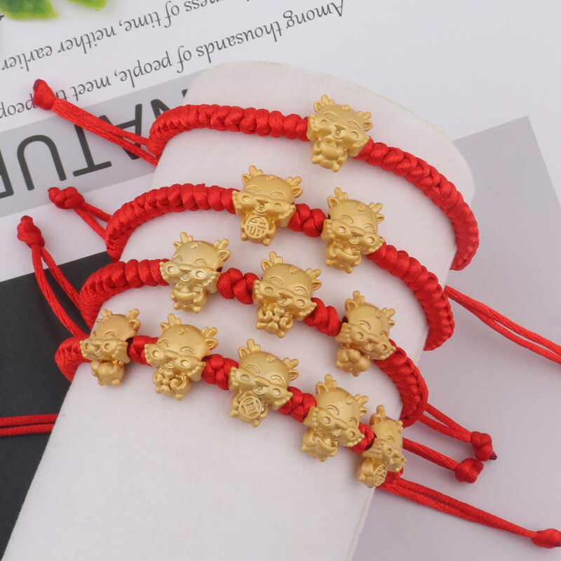 2024 Dragon Year Lucky Red Rope Bracelet Chinese Style Zodiac Dragon ...