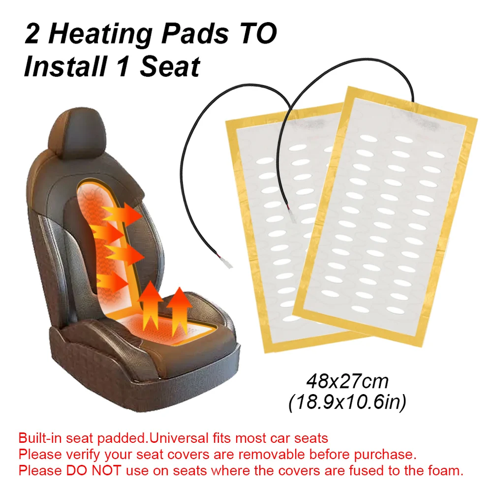 Universal Car Seat Heating Pad Alloy Wire 12V Car Seat Heater Kit Fit 2 ...
