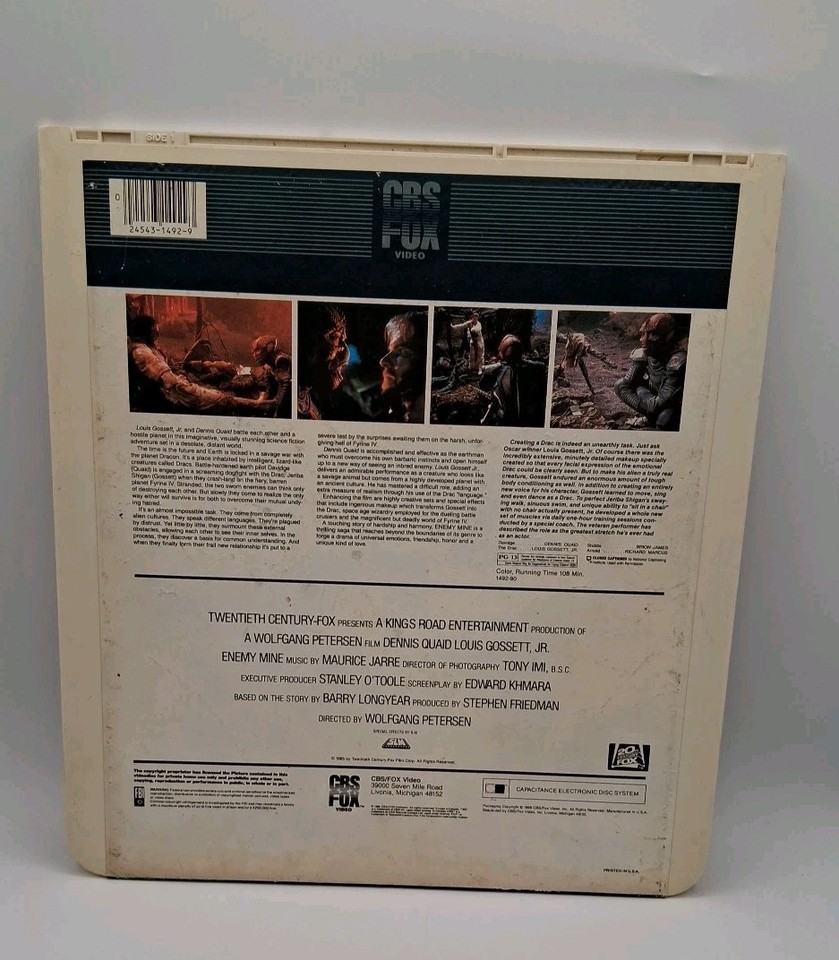 ENEMY MINE LASERDISC 1492-90 SCI-FI ACTION CLASSIC DENNIS QUAID | eBay