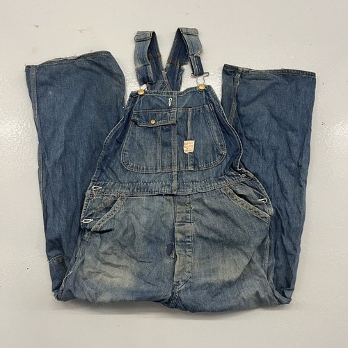 Vintage 50s Big Winston Blue Denim Workwear Overalls 38x29 1950s True ...