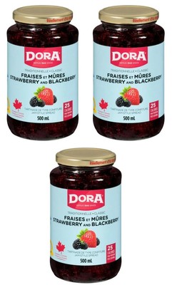 Dora Strawberry and Blackberry Light Jam Spread with Pectin, 500mL (3 ...