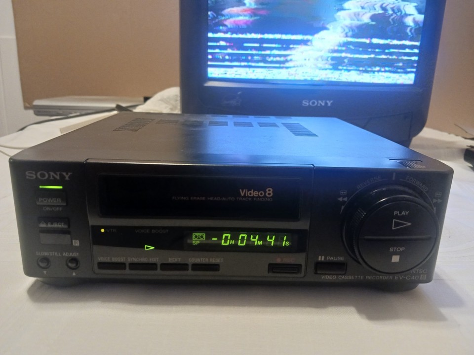 RARE VTG Sony EV-C40 8mm Video 8 Player Recorder VCR Deck + Power ...
