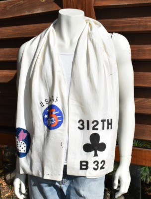 vtg WWII USAAF 312th B-32 silk scarf lot painted dice bomb club Army ...