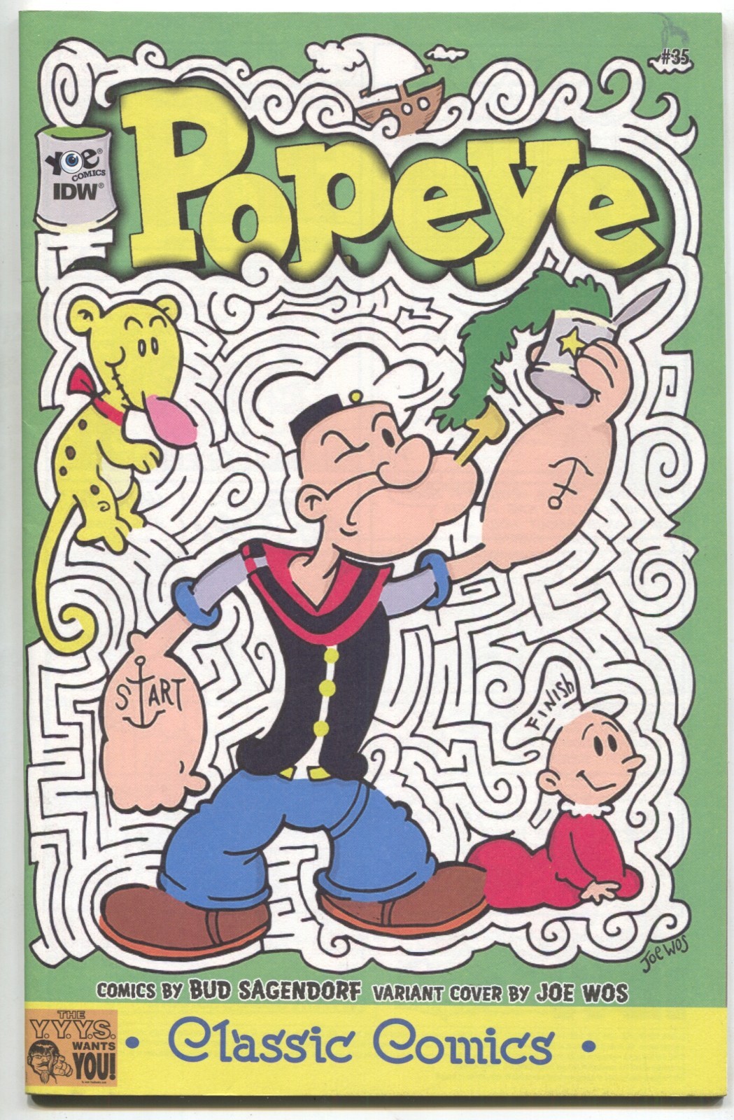 Popeye Classic Comics 35 IDW Yoe 2015 NM- 1:10 Joe Wos Maze Variant | eBay