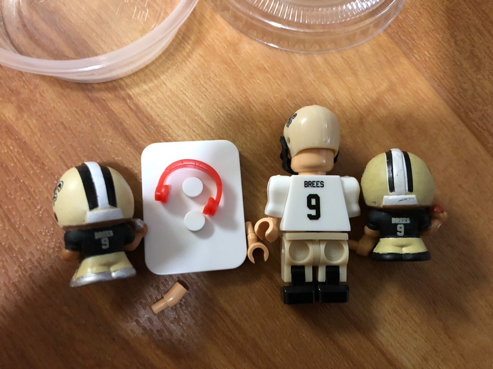 nfl teenymates drew brees mini figure + oyo lego minifig lot of 3 ...