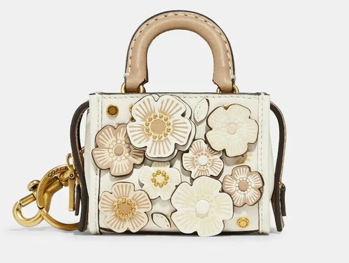COACH 1941 Rogue Mini Charm TEA ROSE Chalk /Gold NWT | eBay