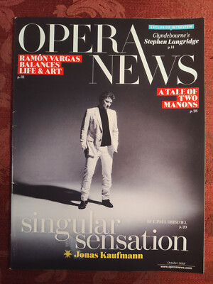 Rare METROPOLITAN OPERA NEWS Magazine October 2019 Jonas Kaufmann Ramon ...