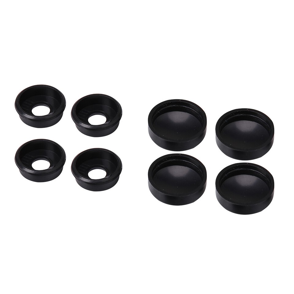 Black "Smooth" License Plate Frame Screw Caps & Bolt Covers For Car ...