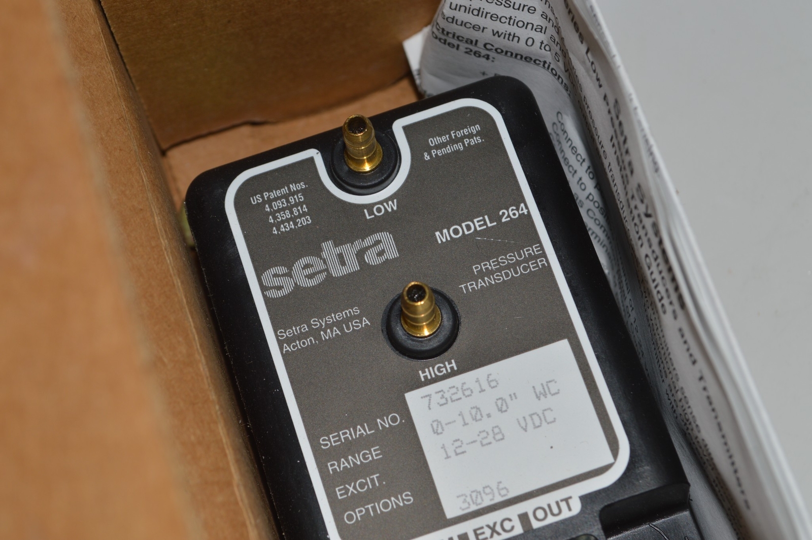 ^^ SETRA MODEL 264 - DIFFERENTIAL PRESSURE TRANSDUCER - 264100-21 -NEW ...