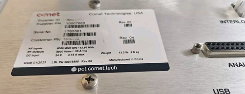 COMET RF Match / Etch Chamber 10007680 / 1008826 5000W 13.56MHz LAM ...