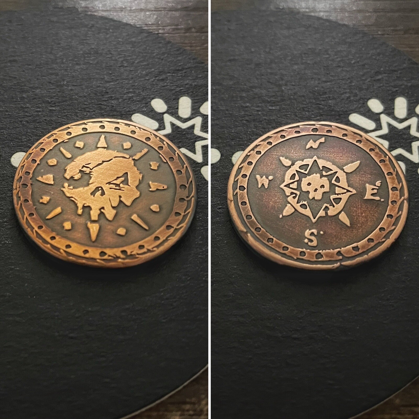 SEA OF THIEVES Pirate Coin 1.25” Laser Engraved Custom Copper Golf Ball ...