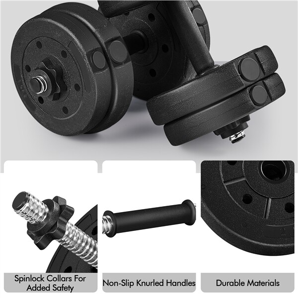 33 lb Dumbbell Set Adjustable Dumbbell Weights w/Anti-Roll Shell for ...