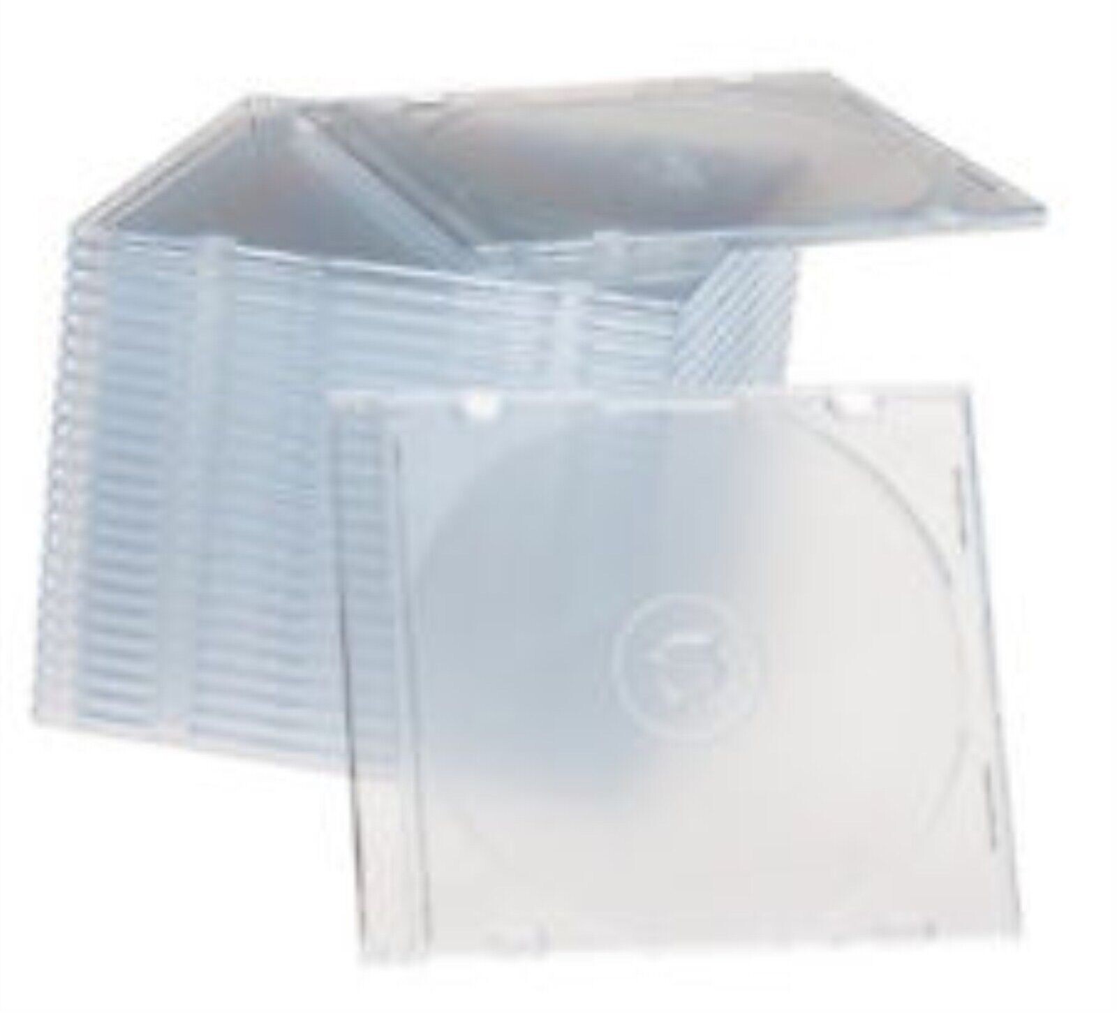 2 x Slimline Single Clear Tray CD DVD Jewel Cases 5.2mm High Quality ...