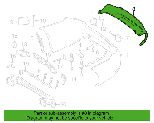 Mercedes Benz C-Class 2012-2015 Rear Bumper Lower Diffuser Valance OE ...