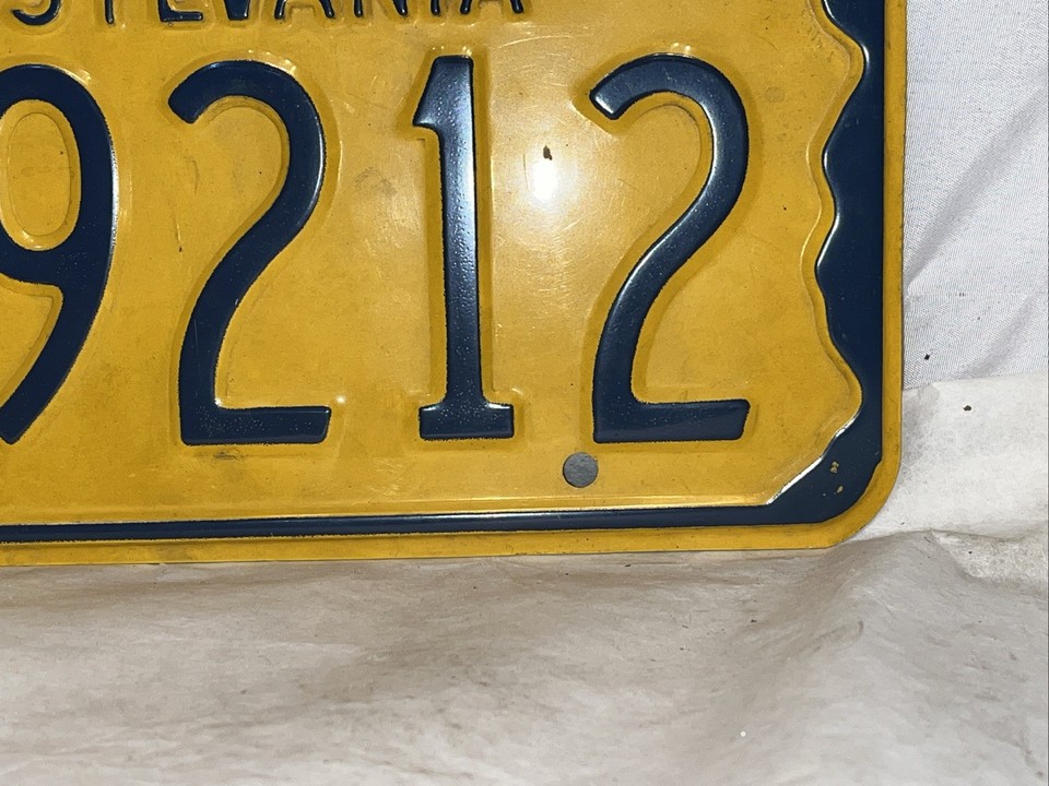 PA Handicapped HP License Plate 1970 Registration Vintage Aluminum Tag ...