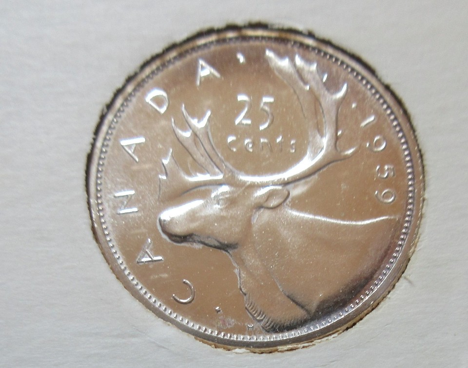 1959 Canada Proof Like Silver Coins Year Set - Original White Cardboard ...