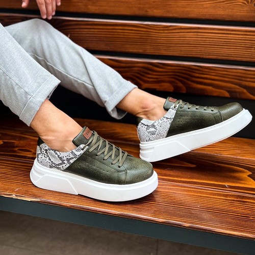 Chekich CH145 Men's Sneakers, Leather Fashion Shoes Green | eBay