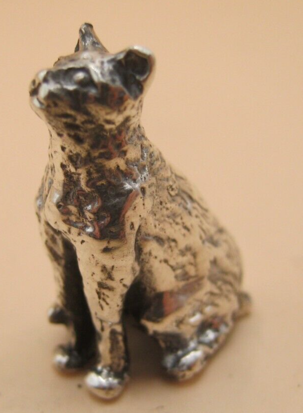 Pretty Edwardian Style English Hallmarked Sterling Silver Miniature Cat ...