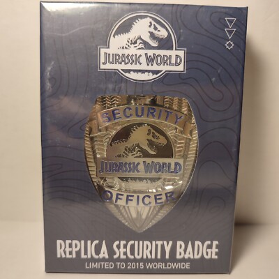 Jurassic World Security Officer Badge Replica Official Movie Metal ...