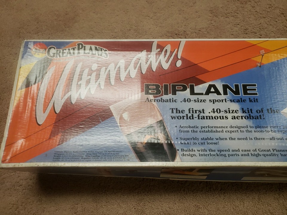 GREAT PLANES - Ultimate Biplane .40 Size RC Kit - 43" Wingspan - New | eBay