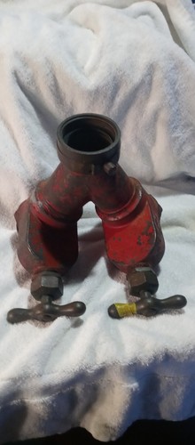 VINTAGE ELKHART BRASS FIRE HYDRANT HOSE SPLITTER, 3", COLLECTOR PIECE ...