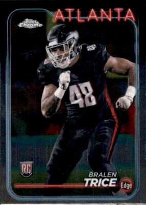 Card 234 Bralen Trice Atlanta Rookie RC Base Topps Chrome Football 2024 ...