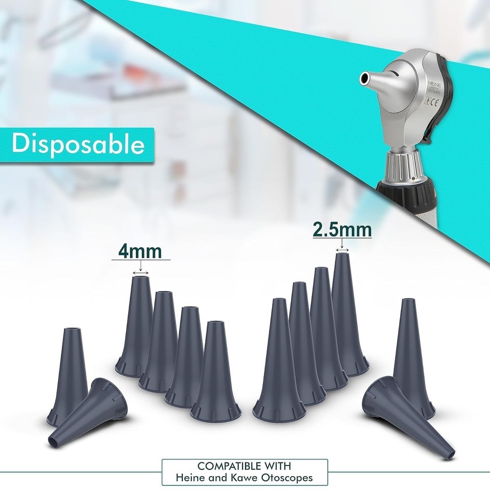 4mm & 2.5mm Otoscope Ear Specula Tips Compatible with welcelln, K.a.w.e ...