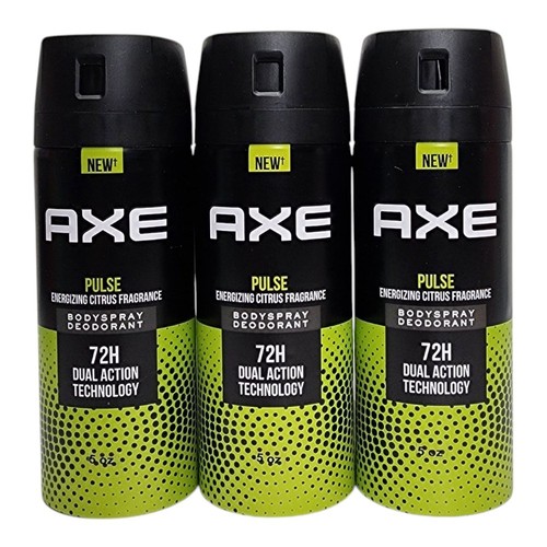 AXE 3 Pack New PULSE Deodorant Body Spray Fragrance for Men 150ml/Free ...