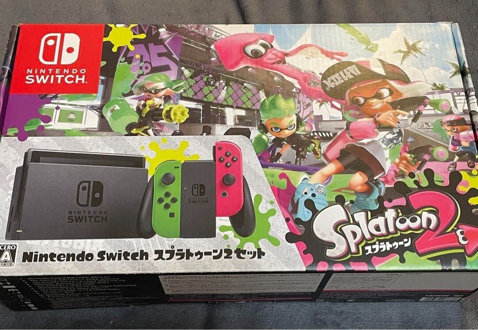 Nintendo Switch Console System Splatoon 2 Neon Pink/Neon Green Limited ...