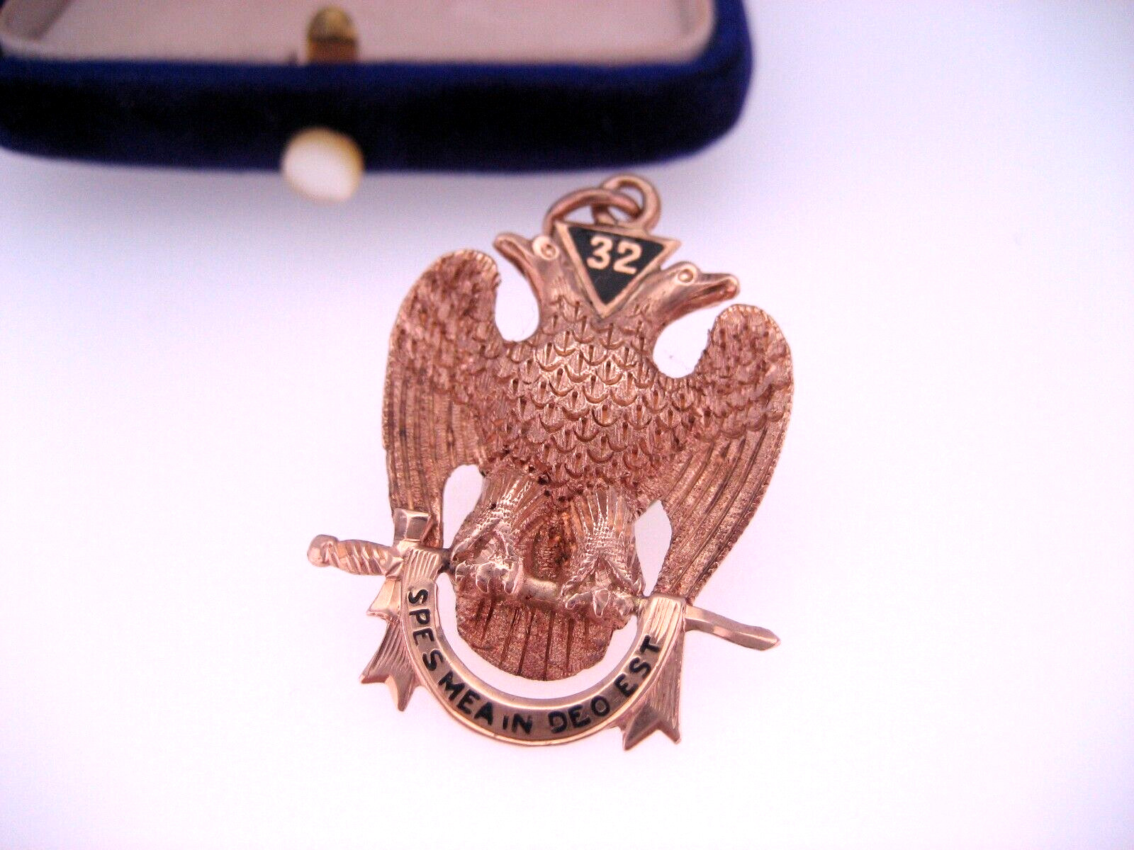 Antique MASONIC Eagle 32nd Degree 14K Gold Enamel Wat… - Gem