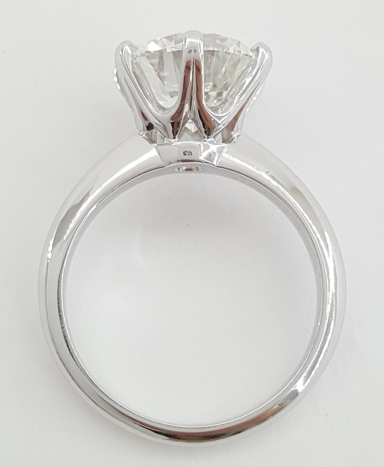 Tiffany & Co Round Diamond Platinum Solitaire Engagement Ring 3.64 ct ...