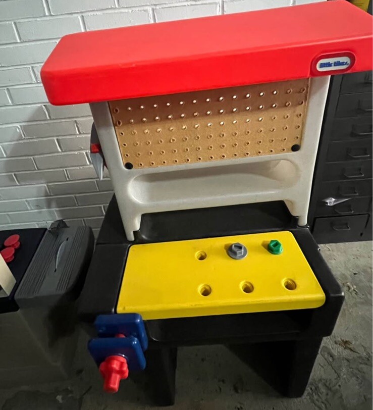 Vintage Child Size Little Tikes Workshop Work Bench W/ Tools & Screws ...
