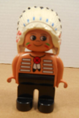 Duplo Lego Native American Chief with Head Dress Figure Only L27 | eBay