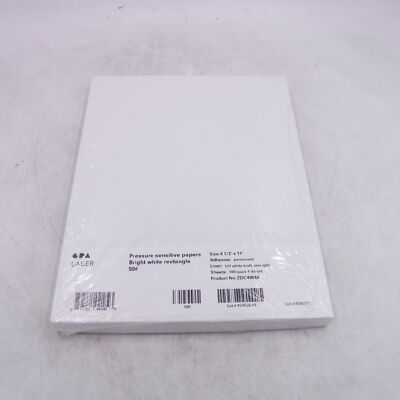 GPA Laser Pressure Sensitive Paper, White, 8.5 x 11, 100 Sheets | eBay