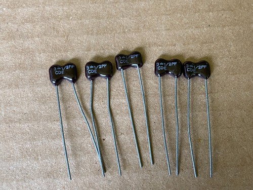 5 NOS Vintage 3 pf 500v Silver Mica Capacitors .000003 uf CDE Cornell ...