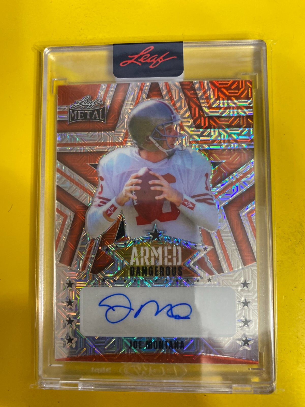 DA79690 2023 Leaf Metal Armed and Dangerous Mojo Joe Montana AUTO 2/3 ...
